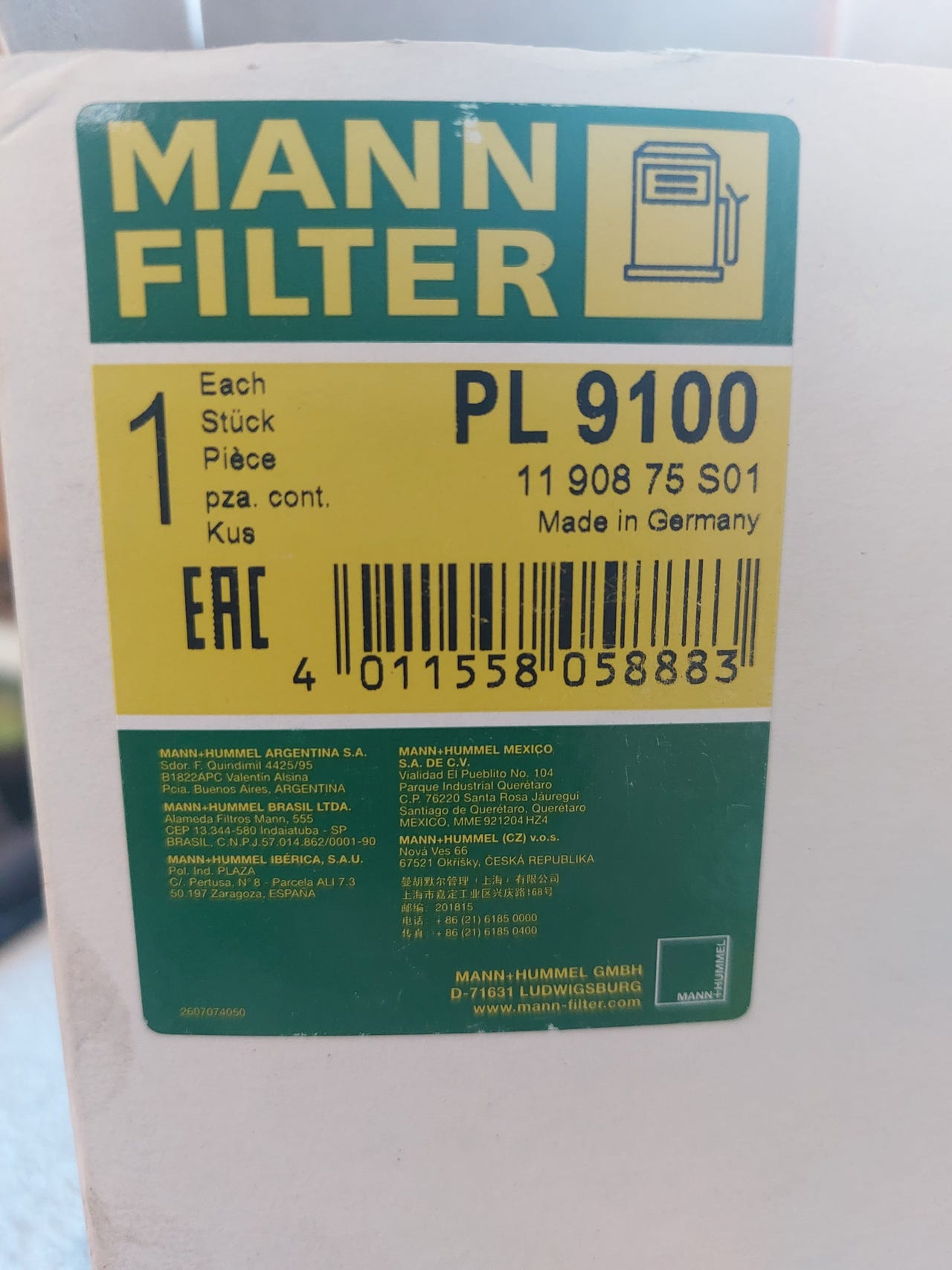 MANN FILTER PL 9100 dieselfilter | FINN-torget