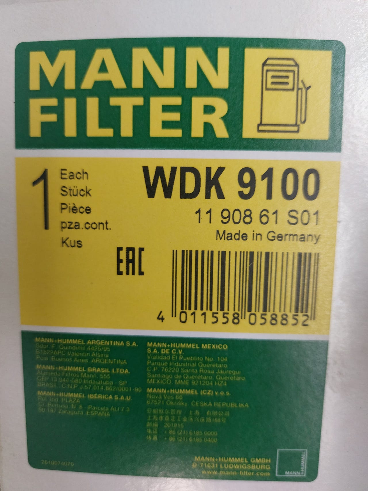 Mann filter WDK 9100 Dieselfilter | FINN torget