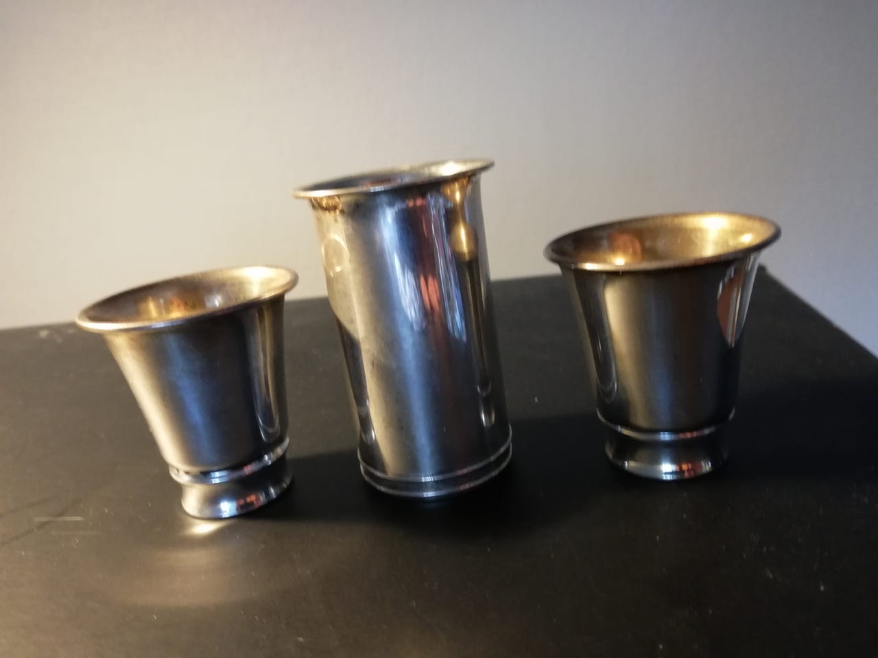 3 eldre pokaler, sannsynligvis fra 1920-30 tallet, uten gravering ...