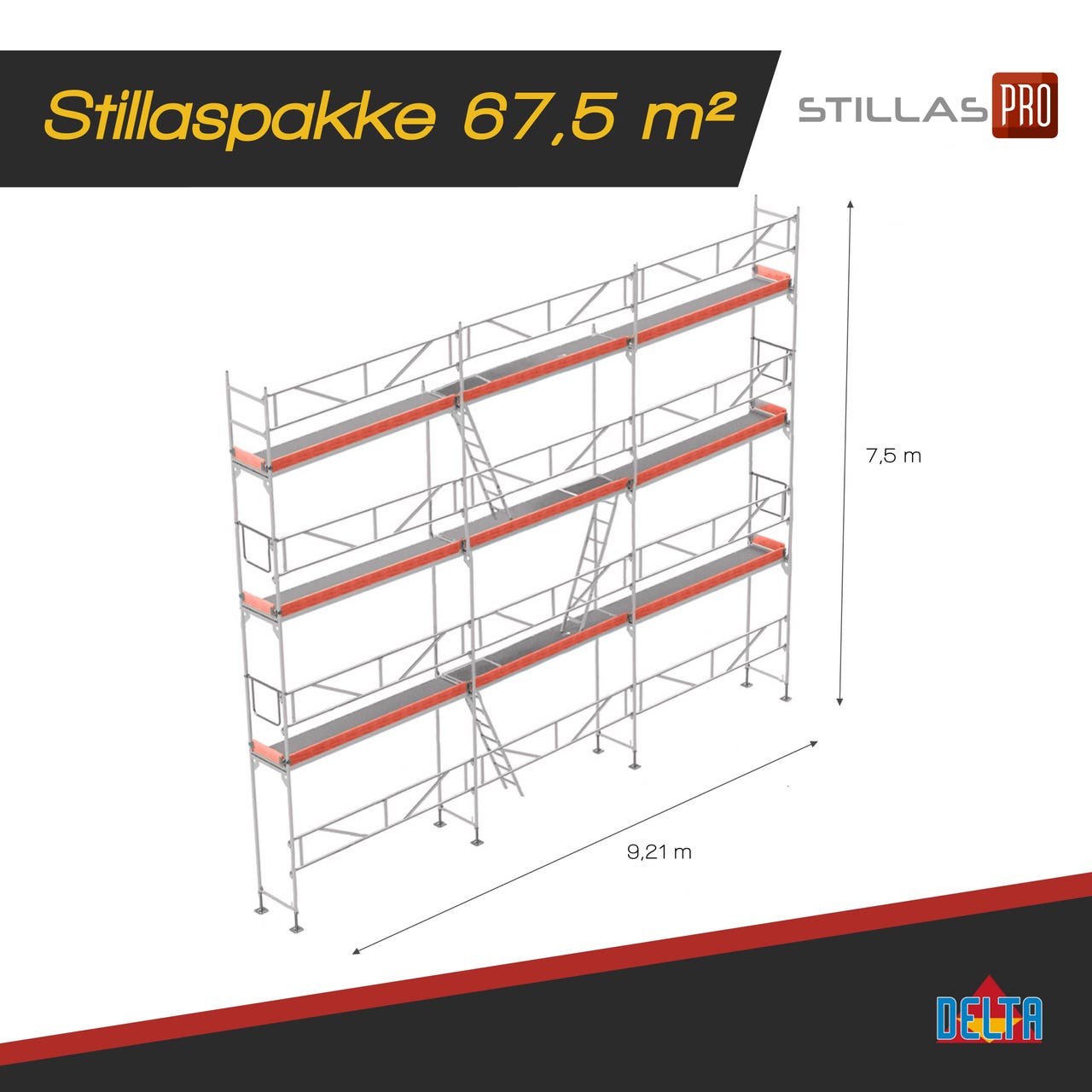 SUPERTILBUD Ny Delta system Aluminium stillas 67.5kvm | FINN-torget