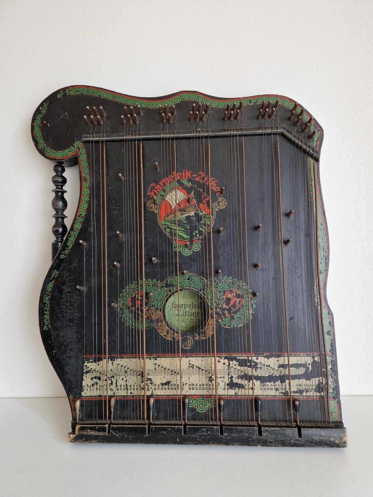 Stor harpe. Eldre. Harpeleik Zither. Bestander Klangvoll. | FINN-torget