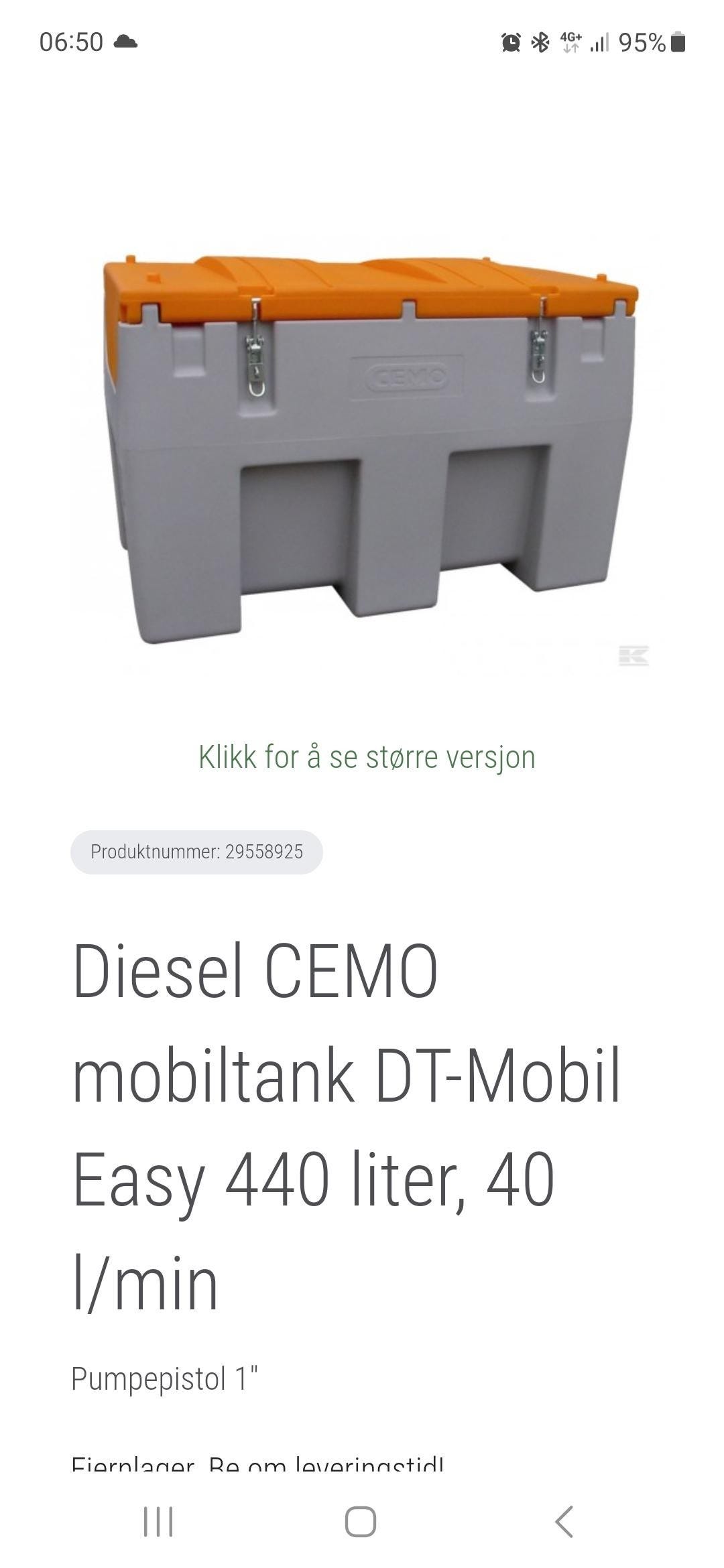 Cemo 440L dieseltank | FINN torget