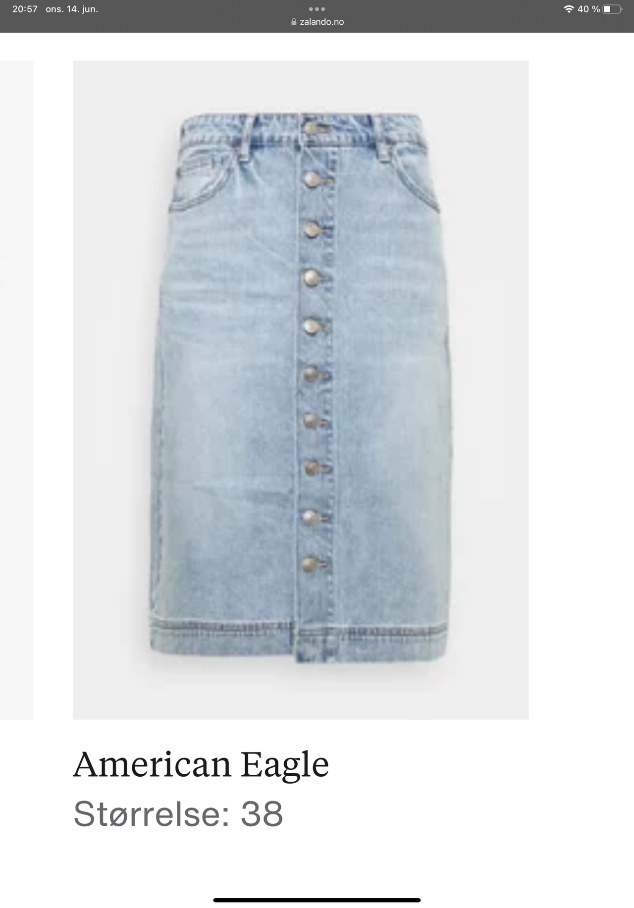 AMERICAN EAGLE jeansskjørt Str. 38 | FINN-torget