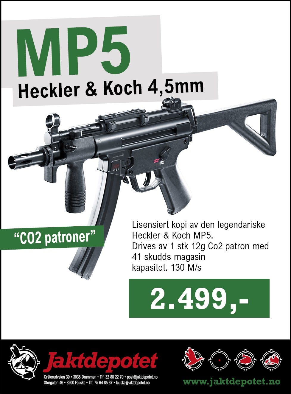 Heckler&Koch MP5 4,5 mm (.177) BB CO2 130m/s | FINN-torget