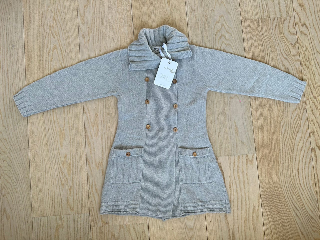 Str. 122 / Ny Dina Jacket fra Mole little Norway / grå ullkåpe i myk ...