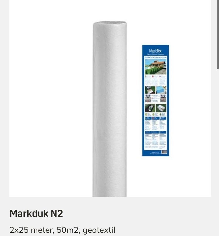 Markduk 2 x 25m - 50m2 geotextil | FINN torget
