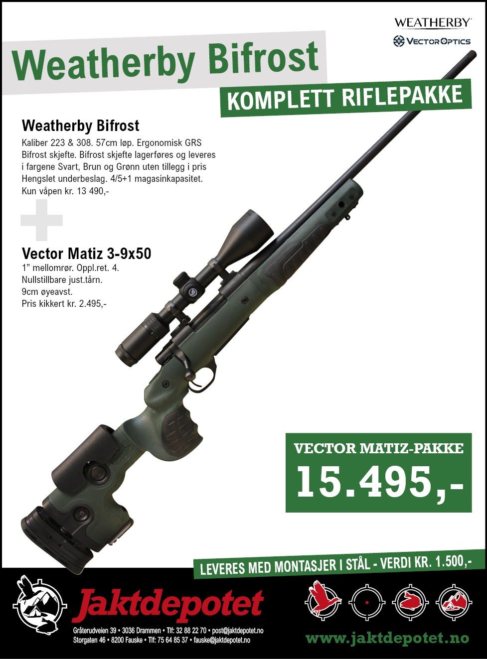WEATHERBY VANGUARD 2 RIFLE MED GRS BIFROST. BYGG DIN EGEN PAKKE | FINN ...