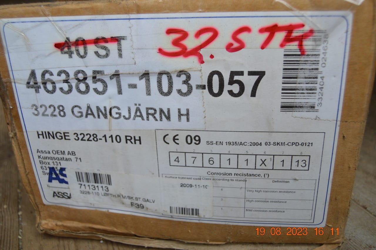 hengslene , løftehengsel, ASSA 3228-110 , snekker verksted. | FINN-torget