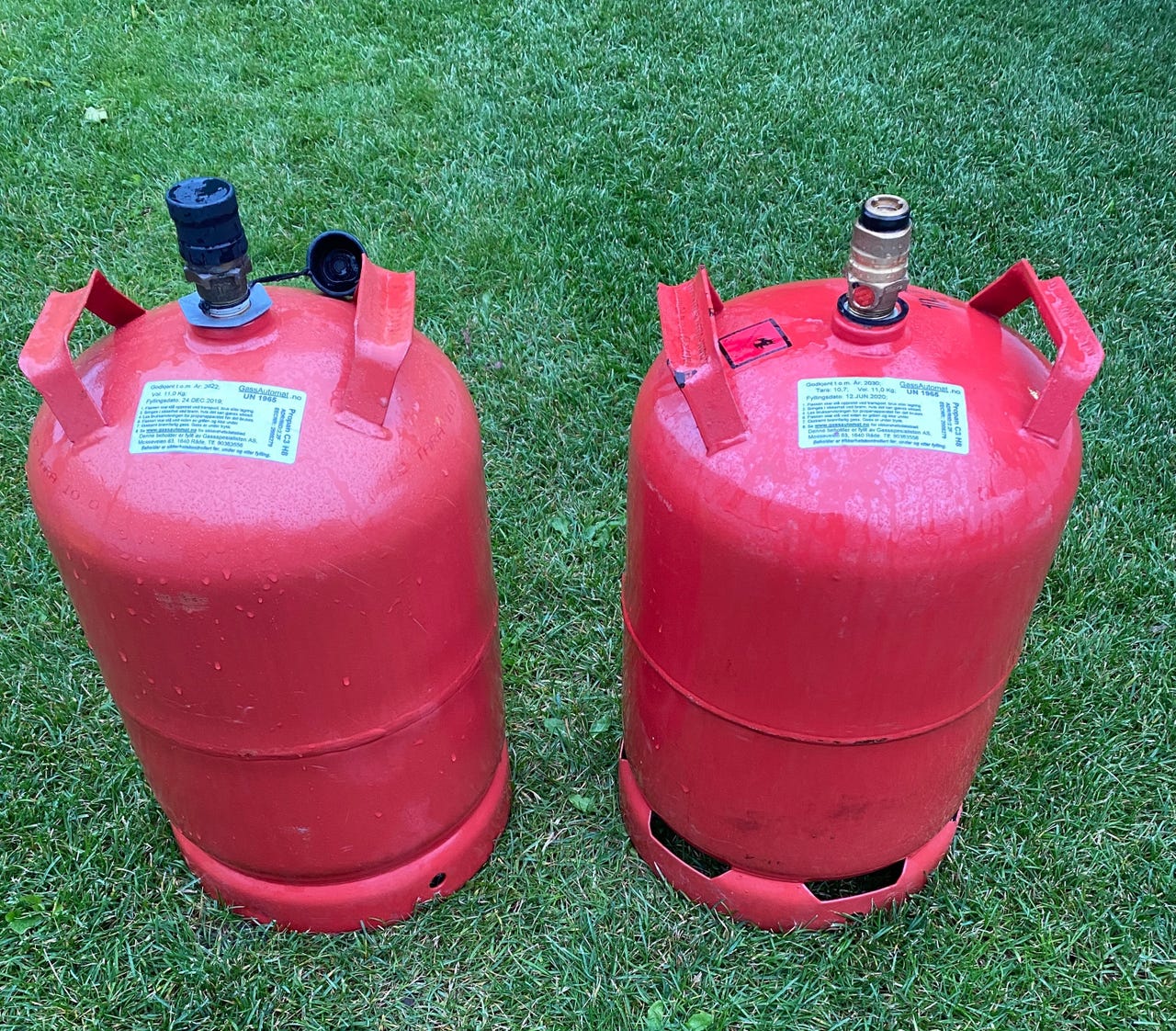 Gassflaske 11 kg stål, 2 stk | FINN torget