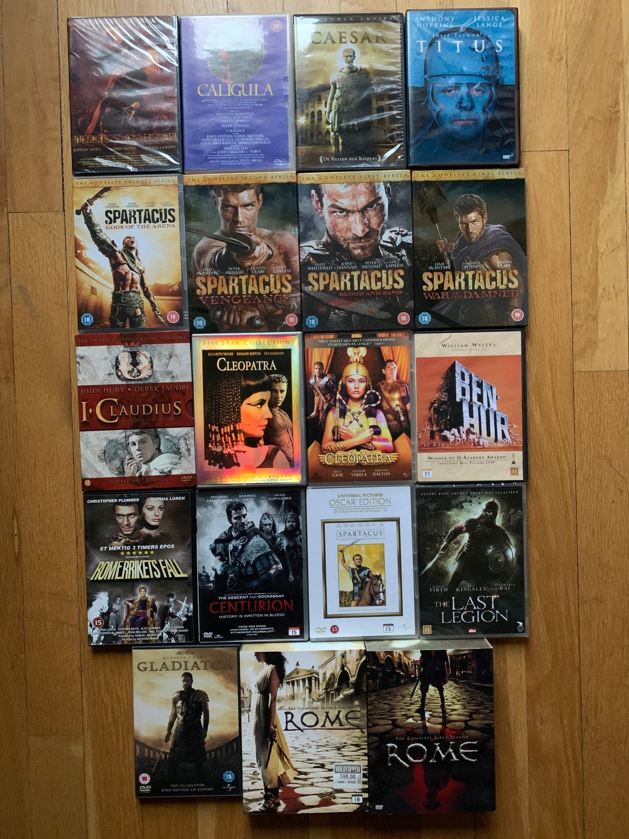 Stor DVD samling med filmer og serier om Romerriket | FINN-torget