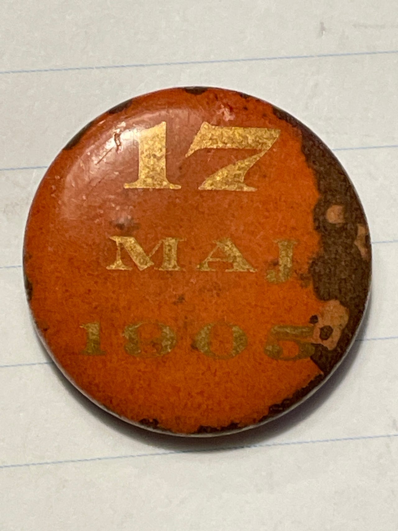 17 Maj 1905 - sjeldent nålemerke / button - originalt merke! | FINN-torget