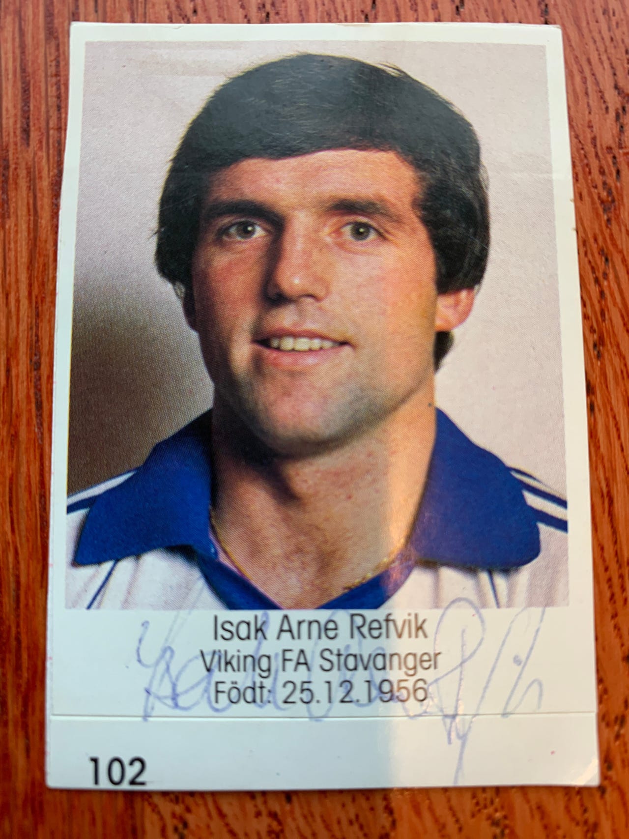 Isak Arne Refvik Viking Stavanger 1983 sjeldent fotballkort ...