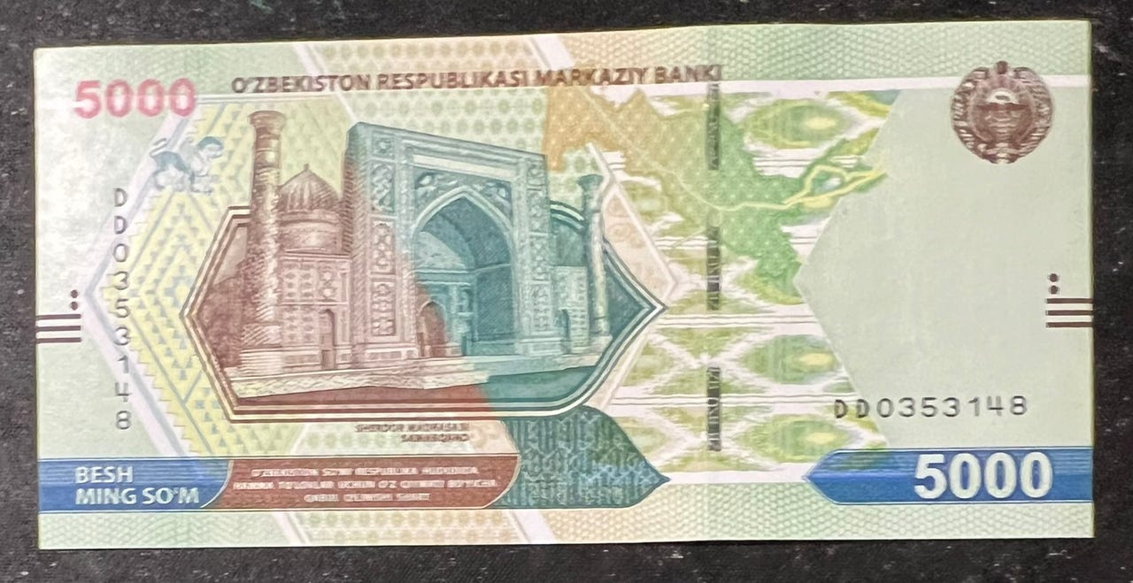 UZBEKKISTAN. 5000 SOM. 2021. P-88. Kv. 0 | FINN torget