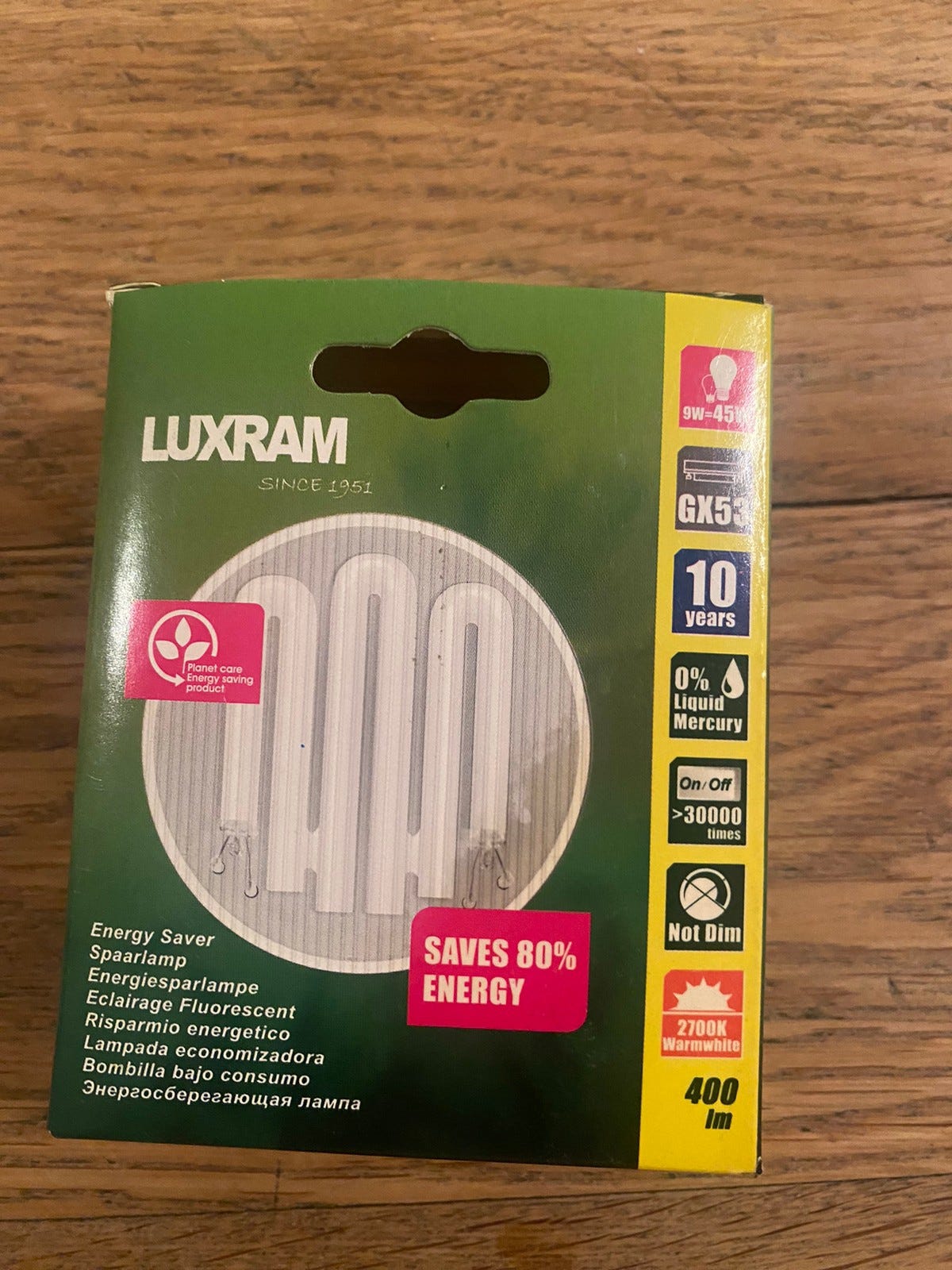 Luxram sparepærer 9w, GX53, 2700 K , 400 LM | FINN torget