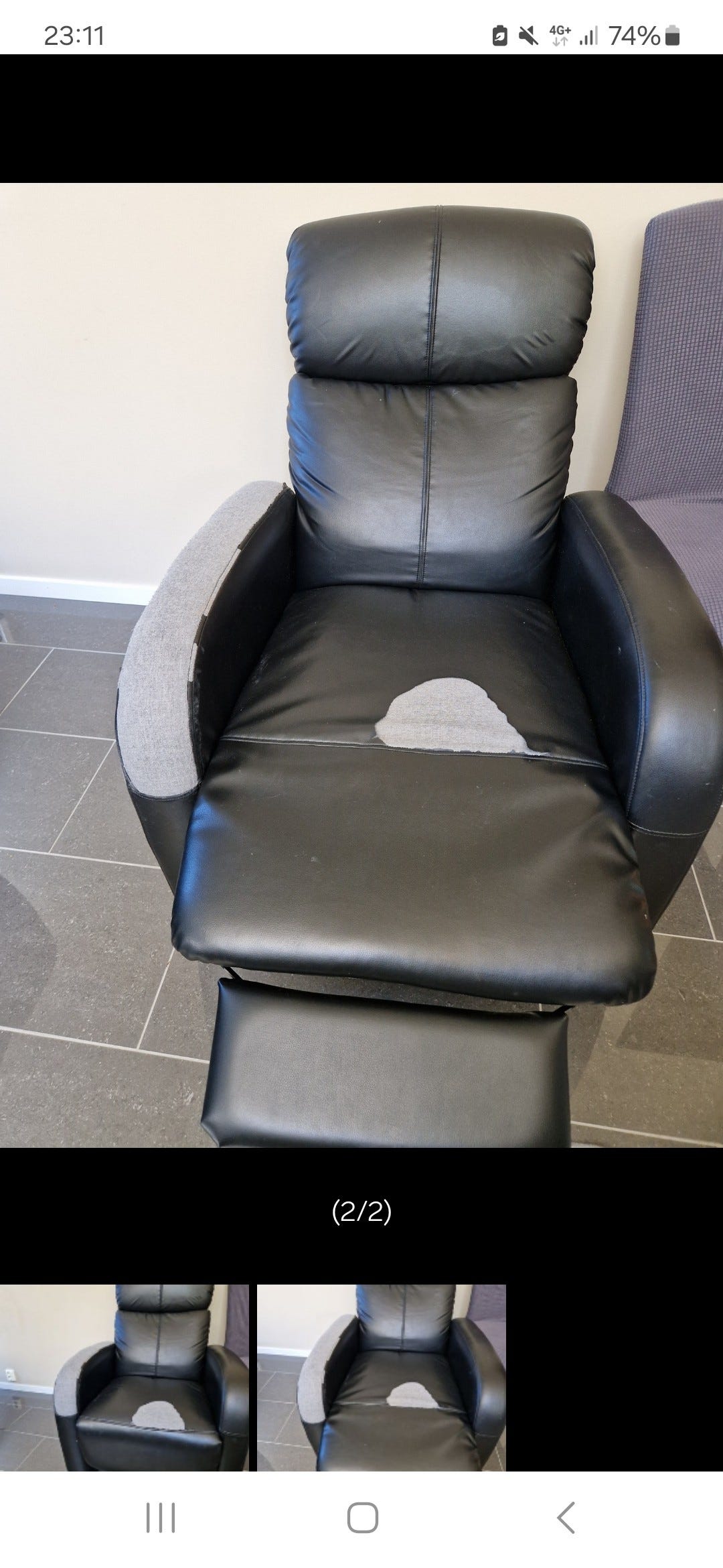 Lenestole med krakk og skinn | FINN-torget