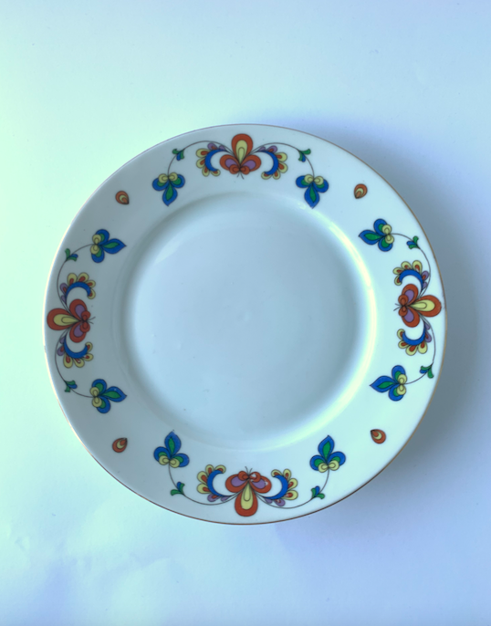 Porsgrund Porselen Bondemønster, frokost asjetter 21,5 cm fra 1952 | FINN torget