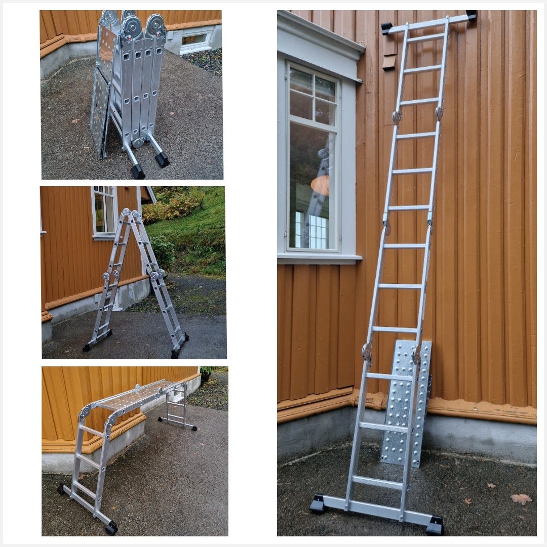 UTLEIE: Multistige: Arbeidsplattform, vinklet- eller rett stige(3,5 m ...