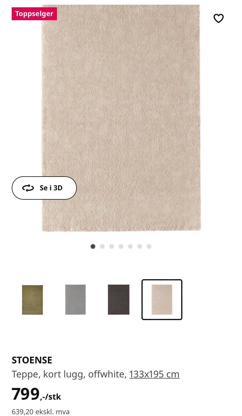 IKEA Stoense tepper selges | FINN torget