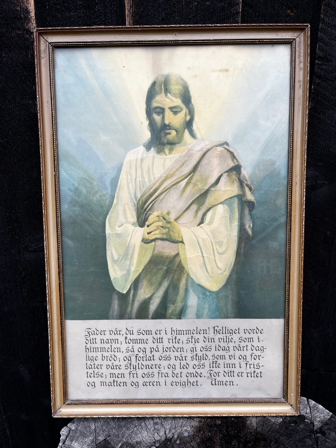 Klassisk Jesus bilde med Fader Vår | FINN-torget