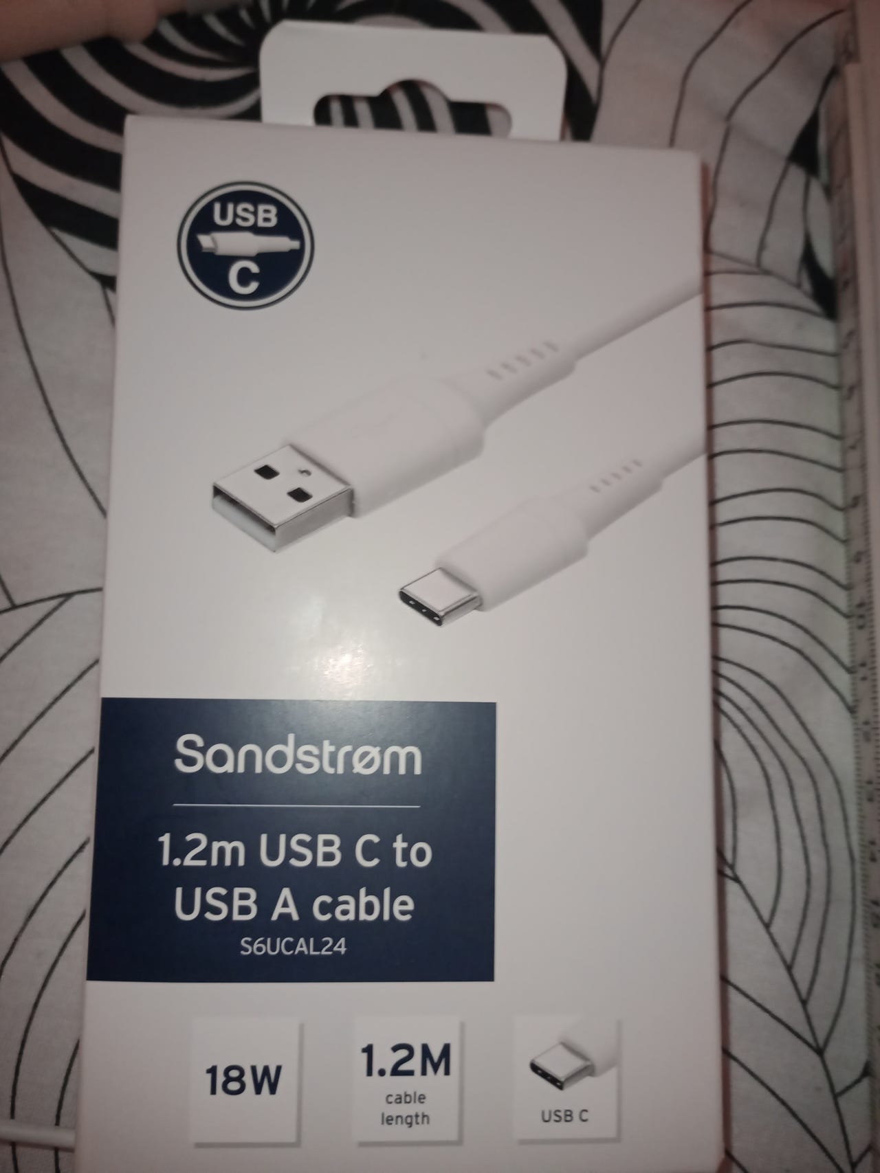 Sandstrøm USB-A til USB-C kabel | FINN-torget