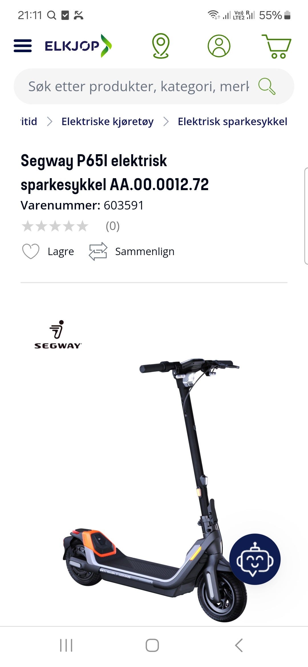 Segway P65I elektrisk sparkesykkel | FINN torget