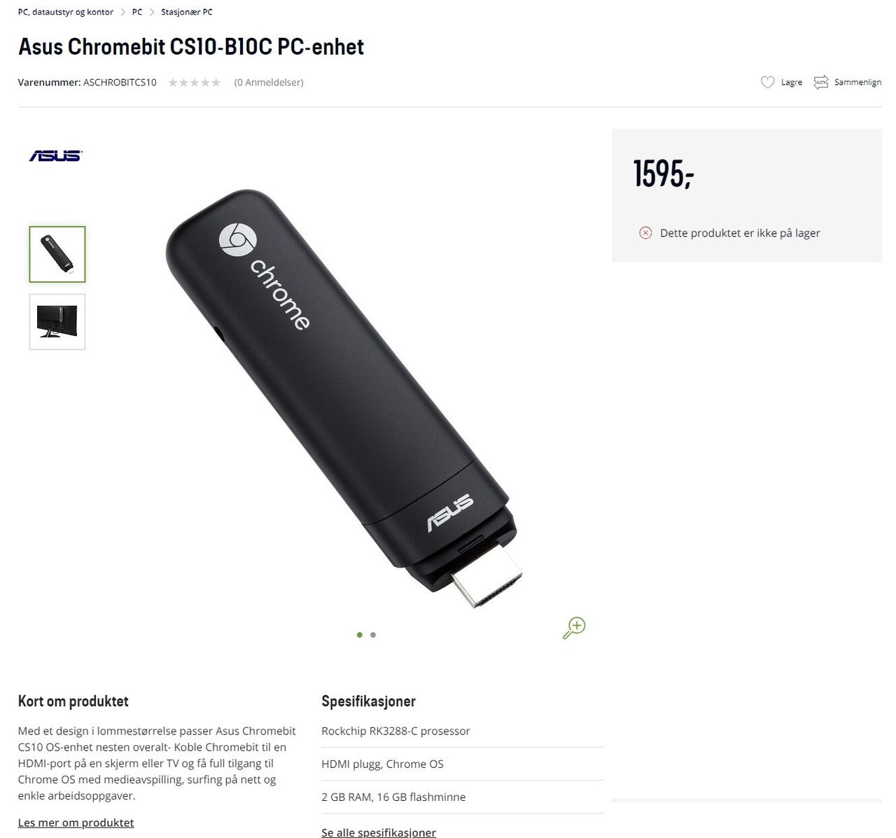 Asus Chromebit CS10 | FINN-torget