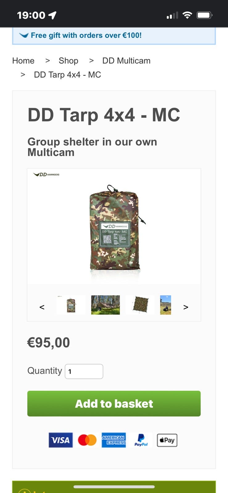 DD Hammocks DD 4x4 Tarp selges. Som ny. | FINN torget