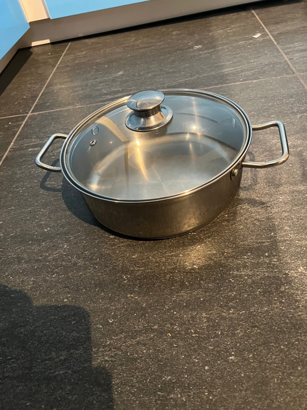 Kjele 26 cm med glass lokk i rustfritt stål Sonex merke(utlandsk merke ...