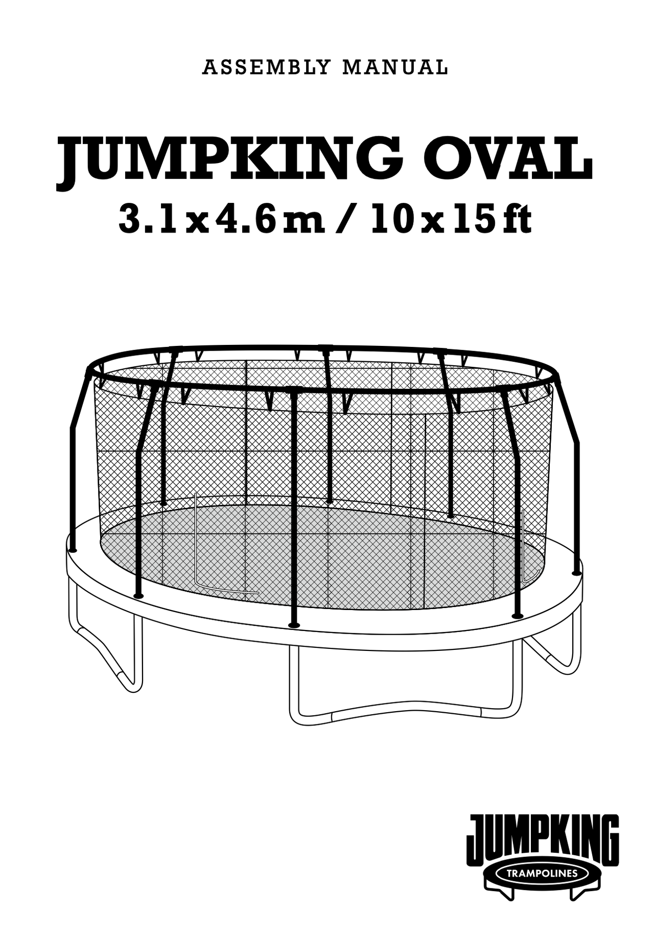 Jumpking oval 3,10 × 4,60 trampoline | FINN torget