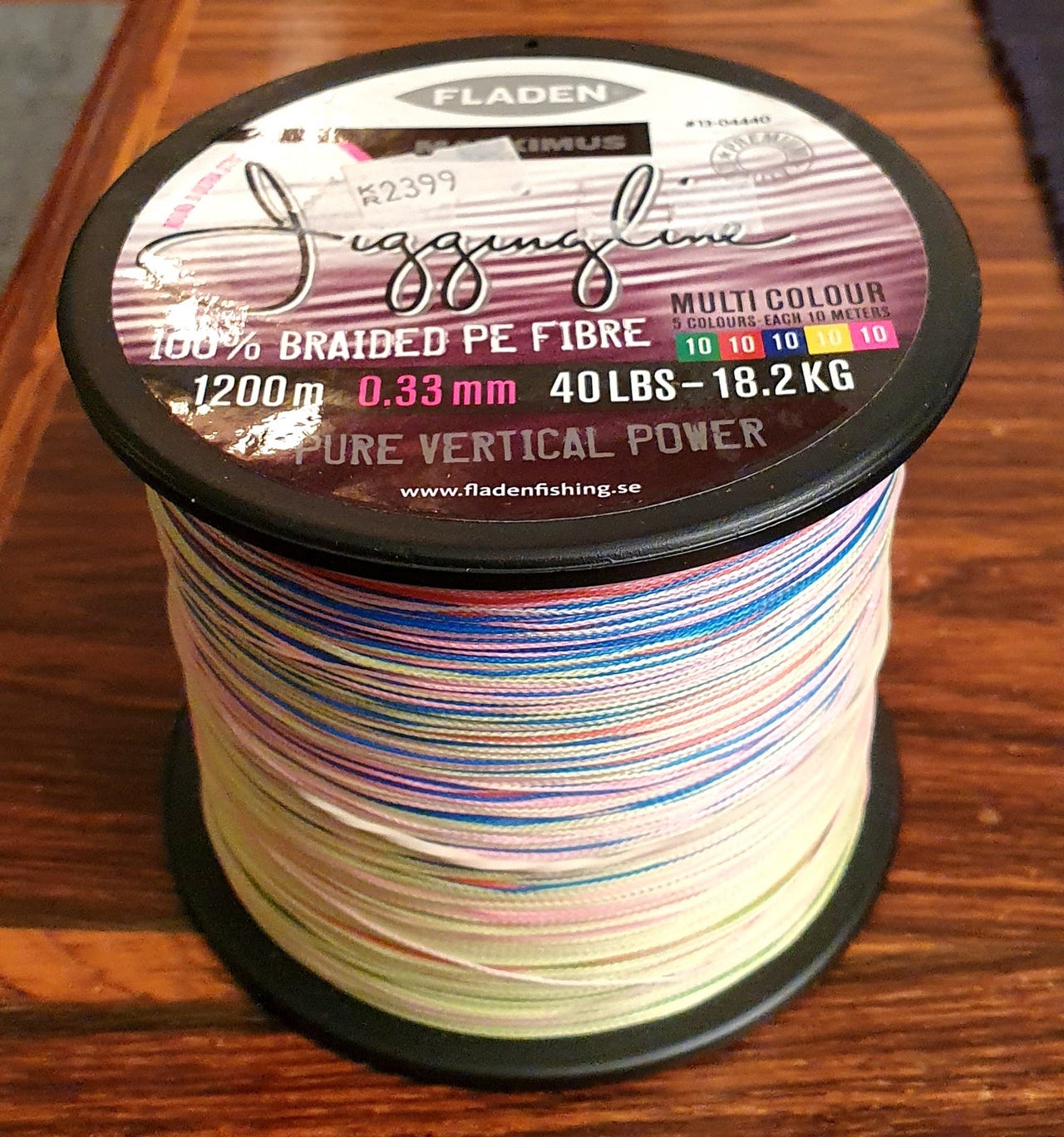 Storspole med 1200 meter braid - Fladen Maxximus multicolor Jiggingline ...
