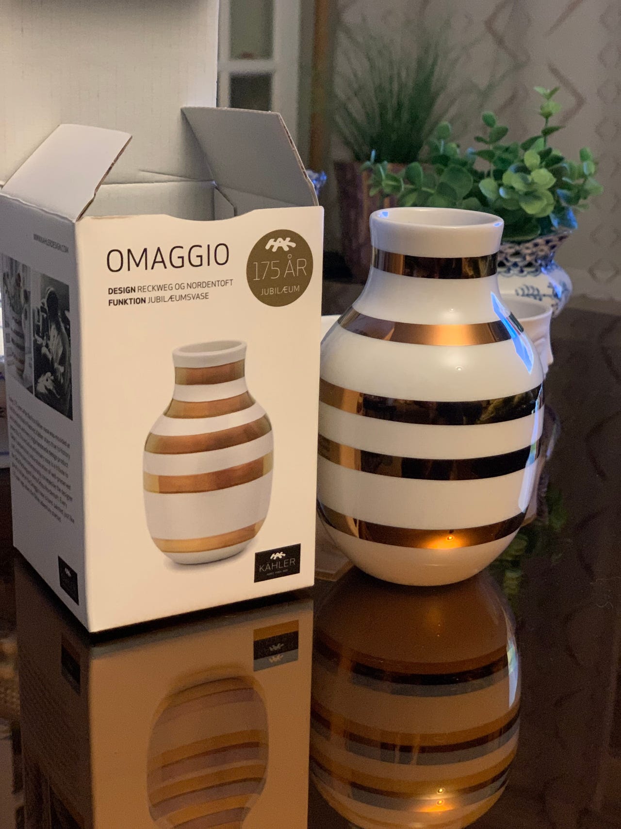 Kahler omaggio 175 år jubileum vase gull | FINN torget