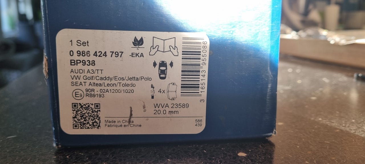 BOSCH 0986424797 bremseklosser VW Skoda Audi Seat | FINN-torget