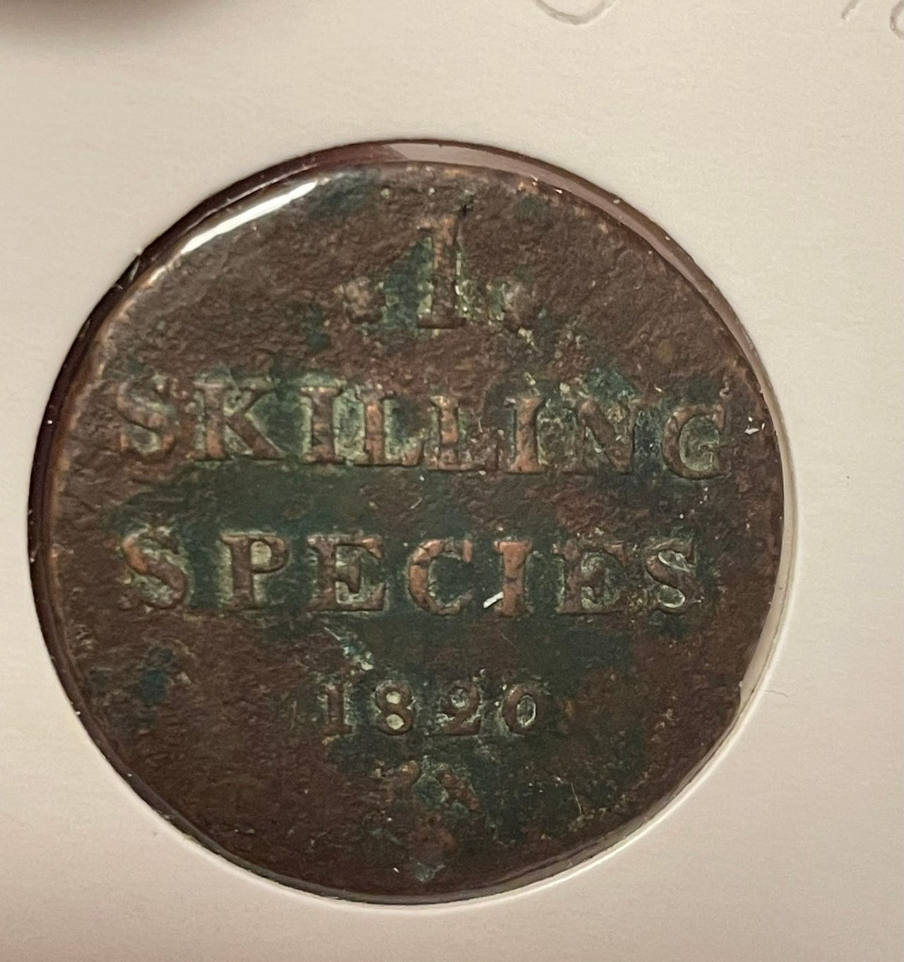 1 Skilling species 1820 | FINN-torget