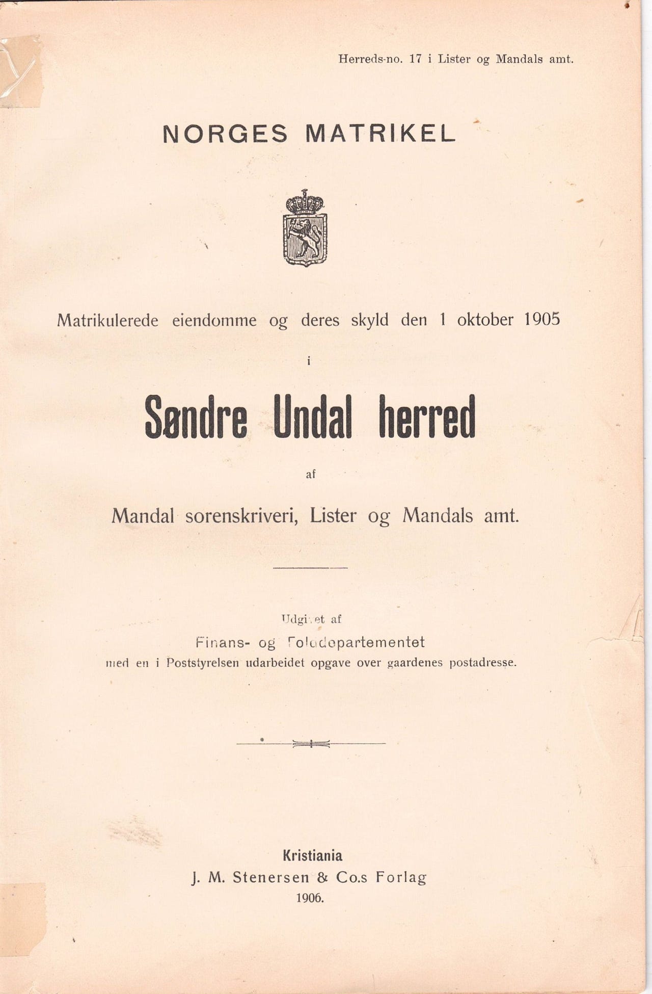 Søndre Undal herred - Matrikkel 1904 | FINN-torget