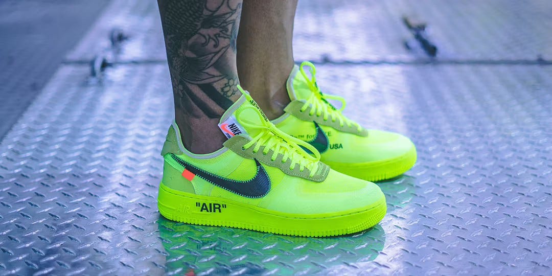 Nike af1 x Off white volt🎾 | FINN-torget