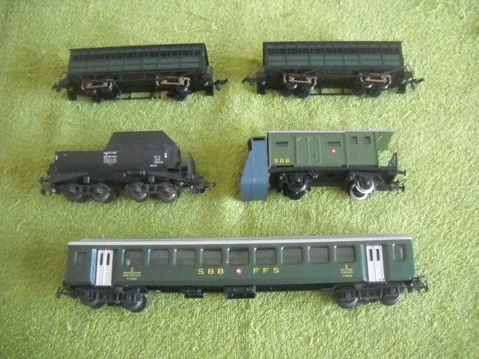 Bachmann, HAG, Liliput H0 - 81009/322/ - Togsett (5) - DB, SBB-CFF ...