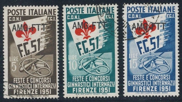 Triest - Sone A - Gymnaster, komplett serie n. 116/118 med klare ...