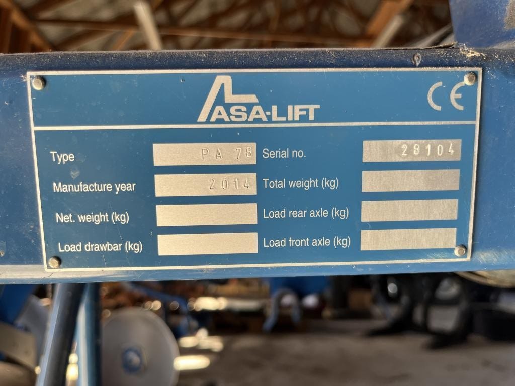 Til salgs: ASA-LIFT PA 78 rotløsner/purrehøster - 2014 | FINN.no