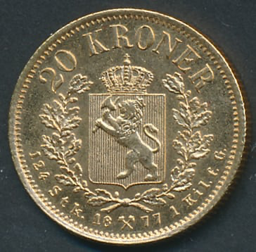 1877: 20kr norsk gullmynt, bud, se annonse | FINN torget