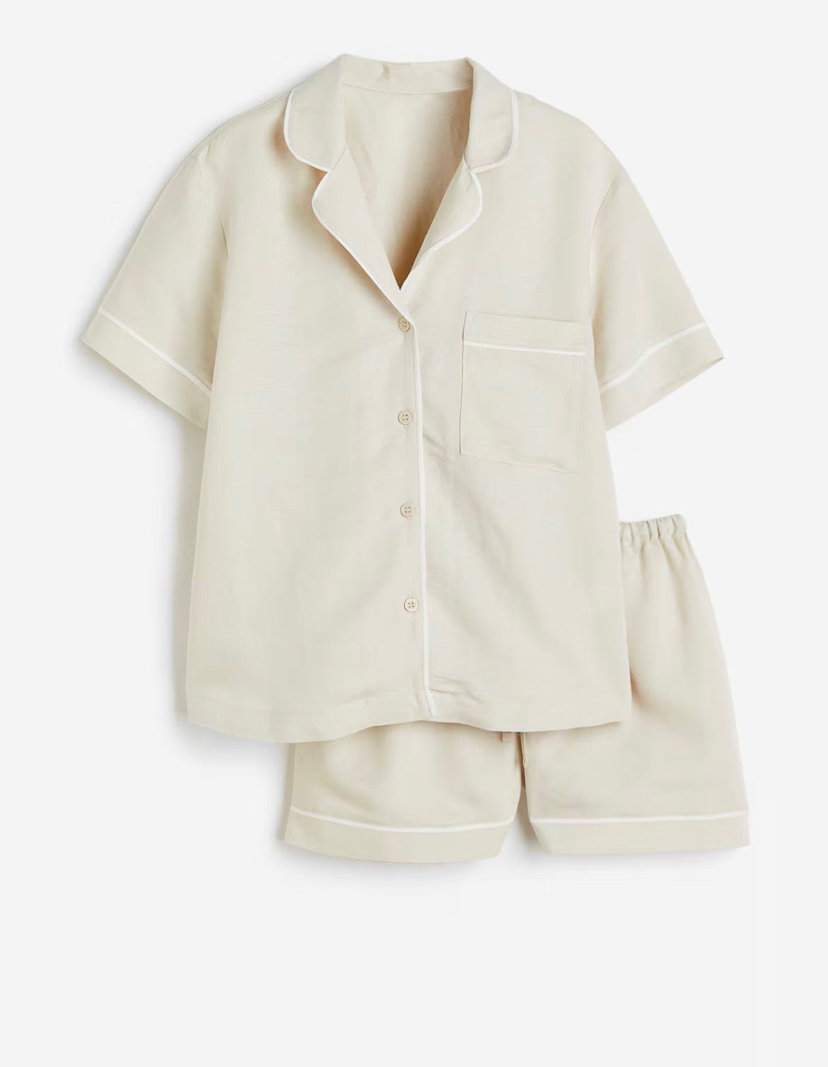 H&M pyjamas i linmiks, beige, strl. S | FINN-torget