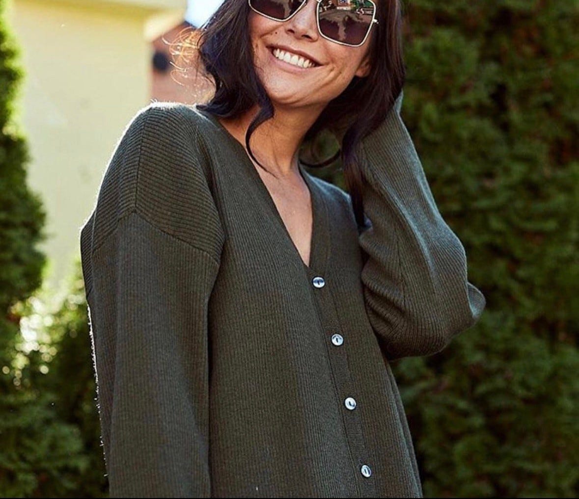 IBEN Mio cardigan merino grønn L, som ny | FINN-torget