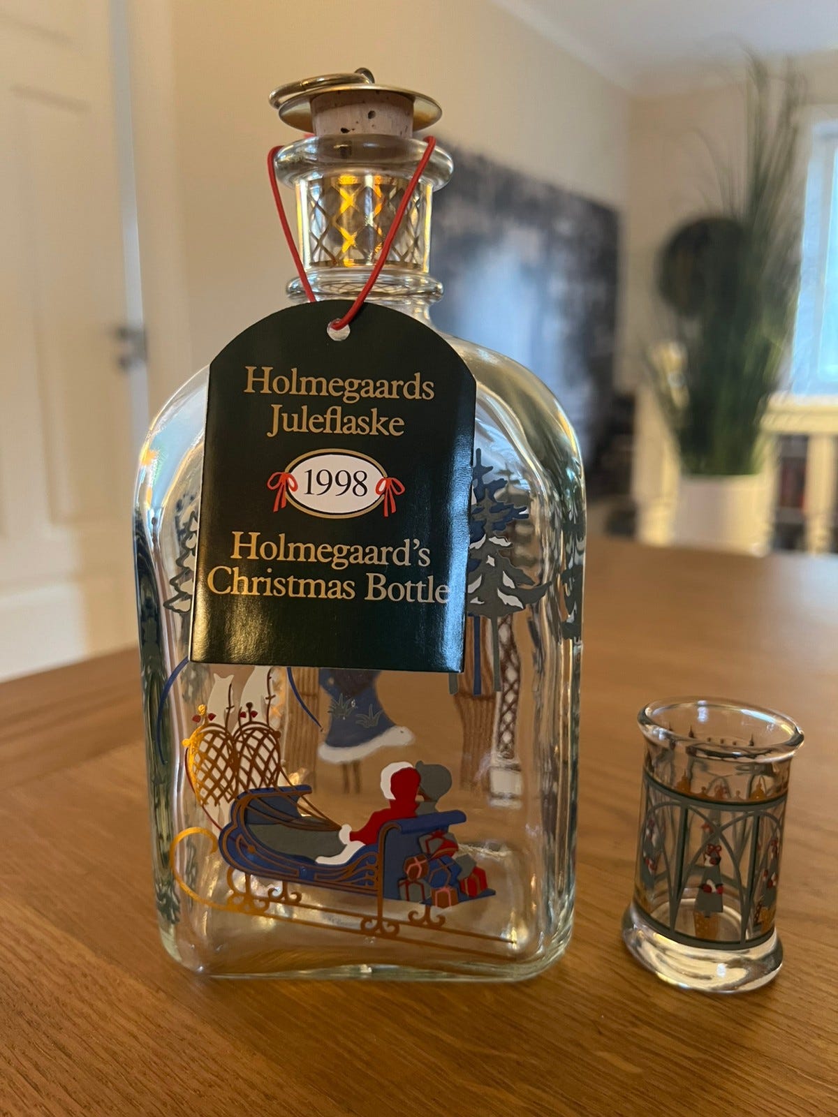 Holmegaards julekaraffel 1998 + drammeglass 1999 | FINN torget