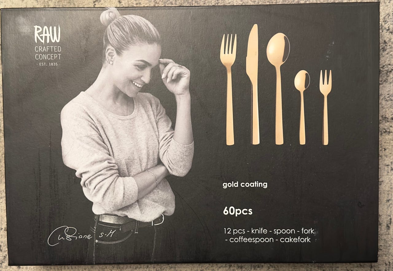 Aida raw gull bestikk sett 60stk | FINN-torget