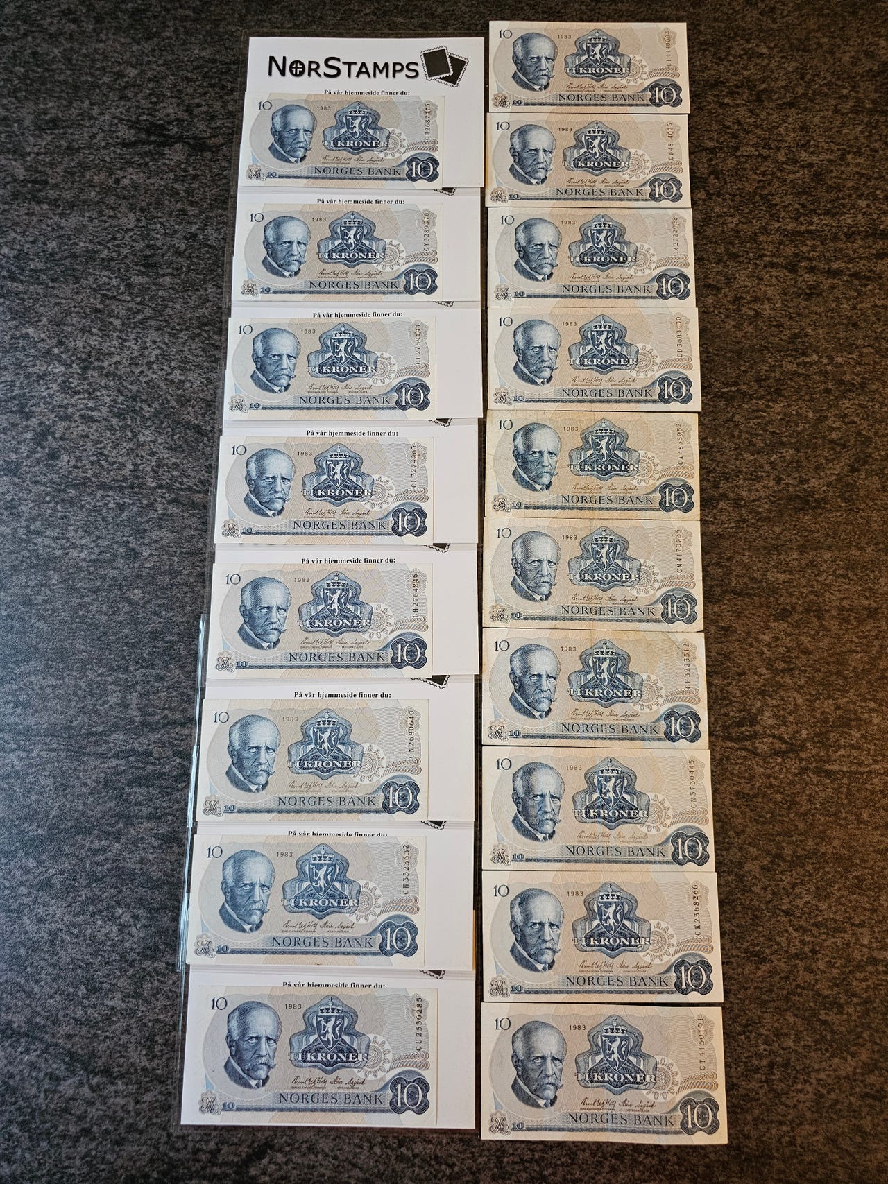 10 kroner sedler 1983, 18 stk | FINN-torget