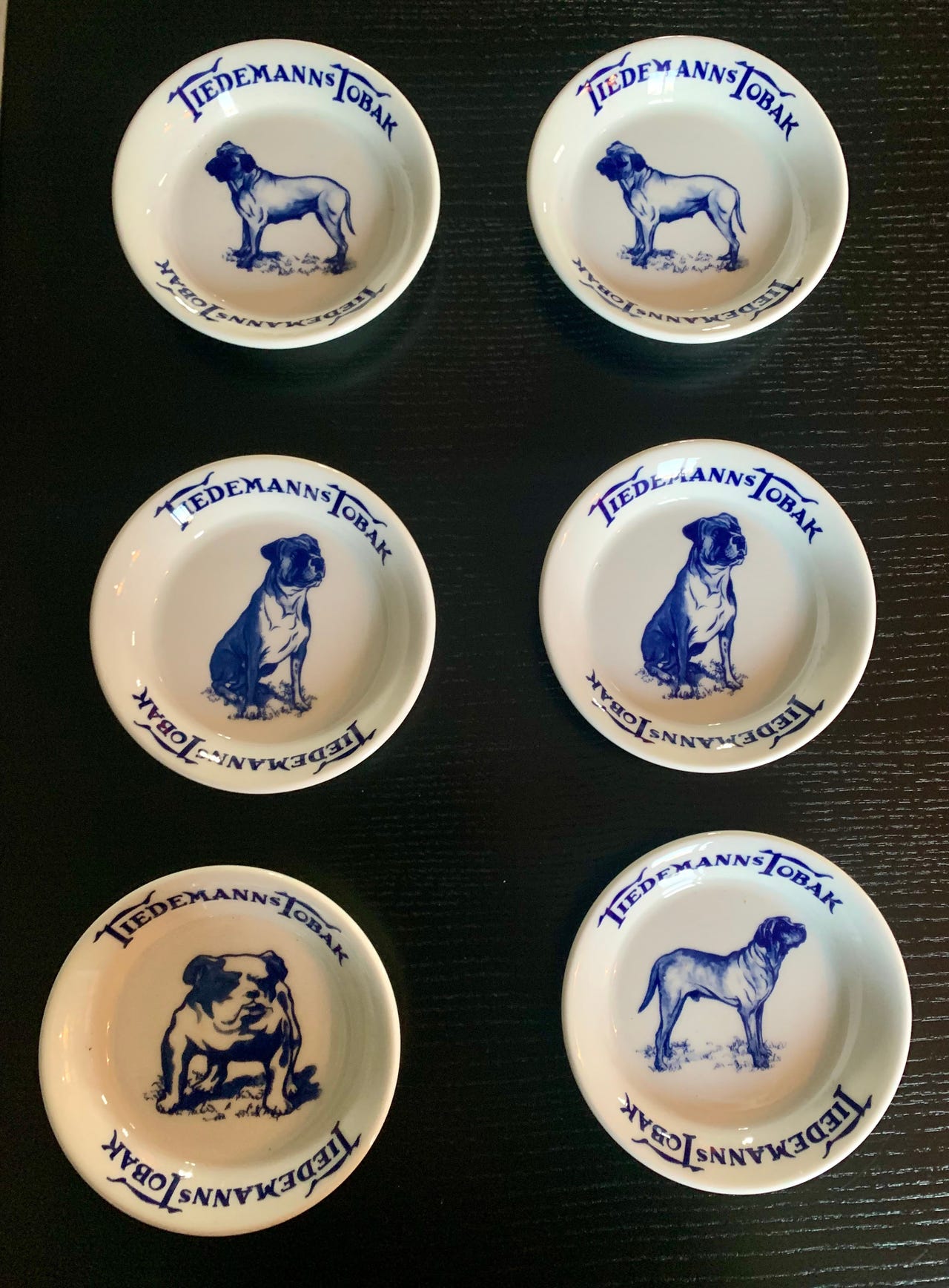 Samling med 6 Tiedemanns tobakk askebeger fra PP | FINN-torget