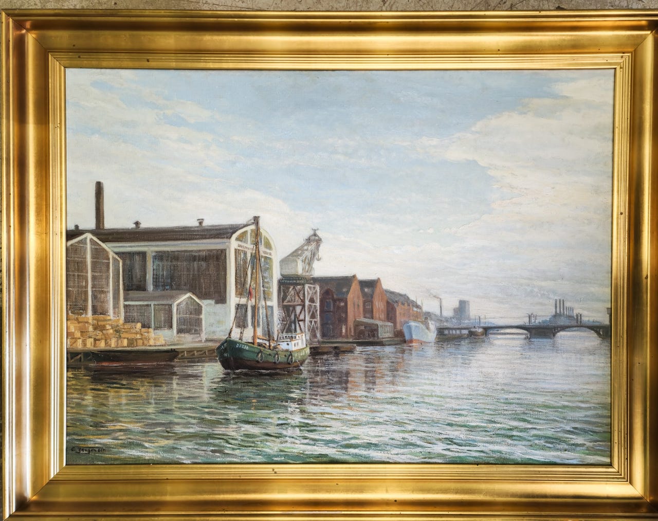 Et veldig fint eldre oljemaleri med gullbelagt ramme | FINN-torget