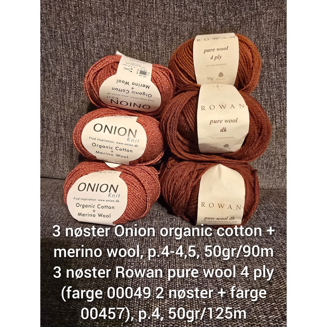 Rowan pure wool og Onion organic cotton merino | FINN-torget