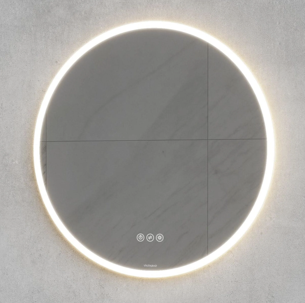 VikingBad Oda Rundt Speil med LED Lys 60 cm | FINN-torget