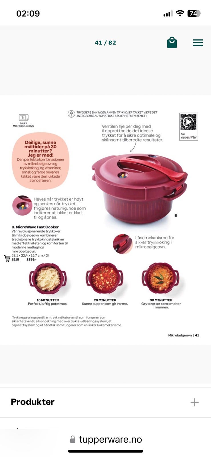 Tar i mot bud! Tupperware microwave fast cooker | FINN-torget