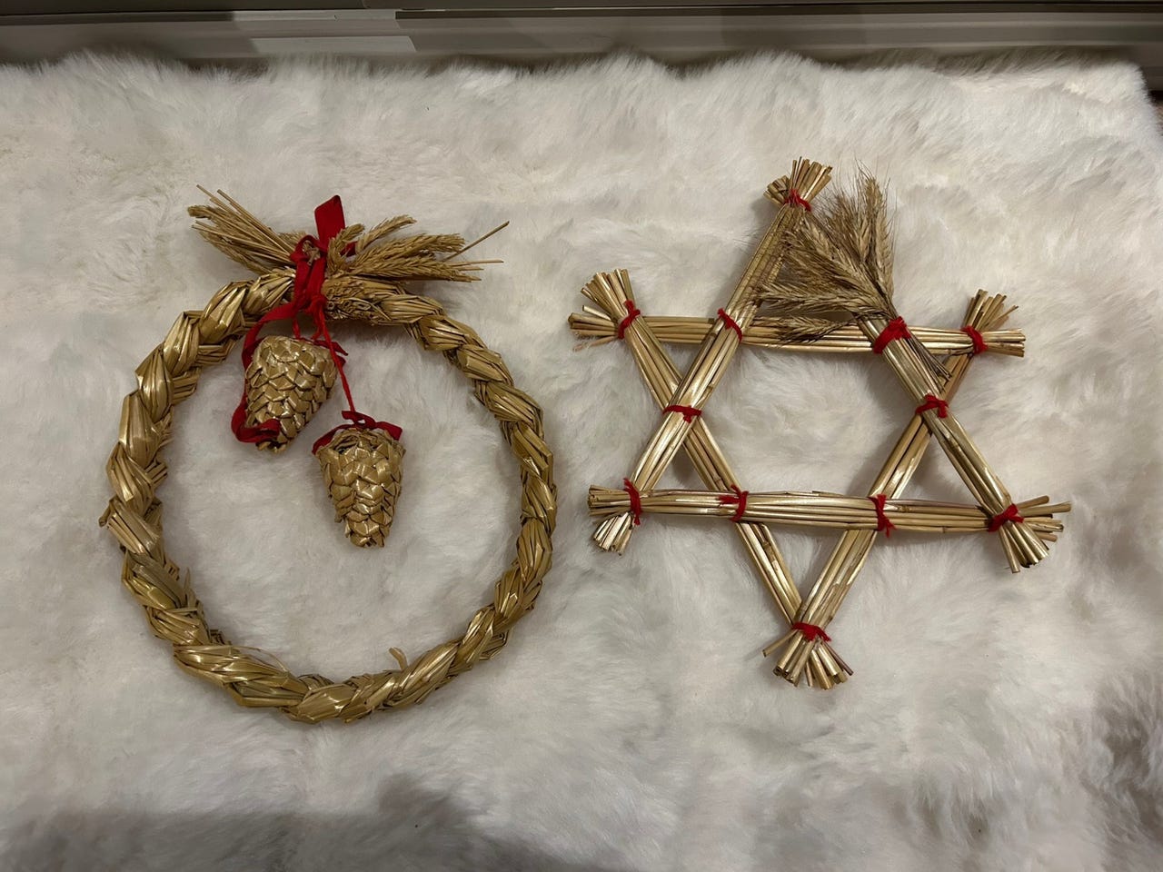 Vakre vintage julepynt i halm ⭐️ | FINN-torget